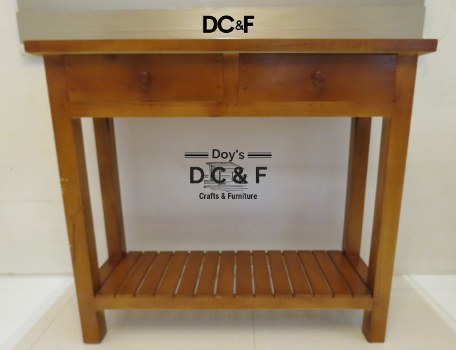 Brand New Solid Wood 2-Layer Console Table with 2 Drawers, Furniture ...