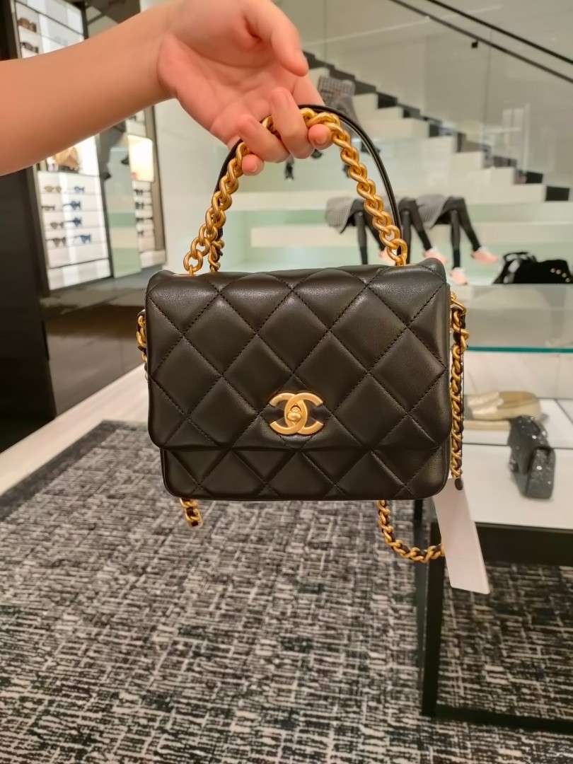 Chanel mini square Calf Skin ,New Launch come with full sets ., Luxury ...