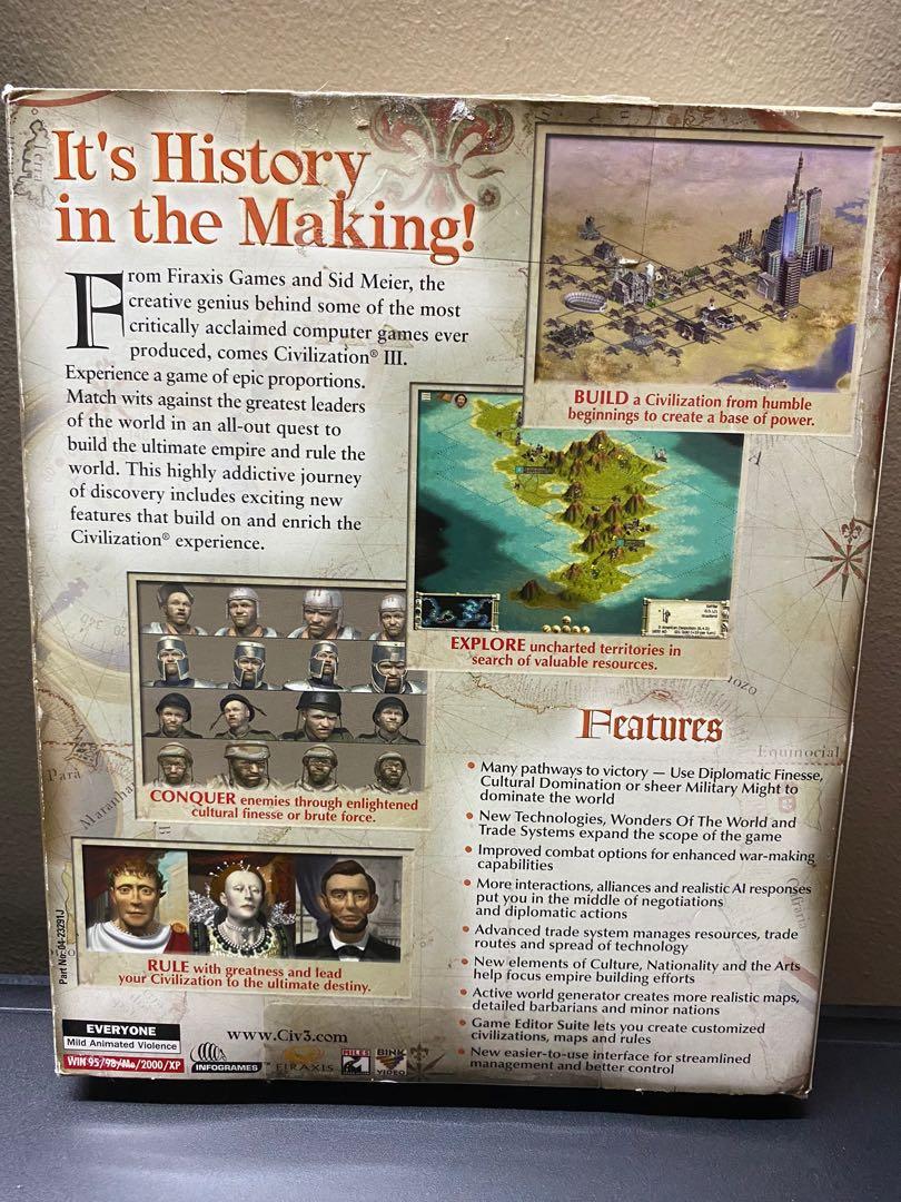 Civilization 3 PC Game Big Box with free Civilization 2, Video Gaming ...