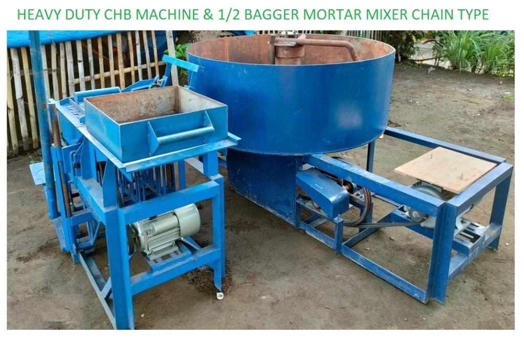 Heavy Duty Hollow Block Chb Machine - Mortar Mixer Chain WITH MOTORS ...
