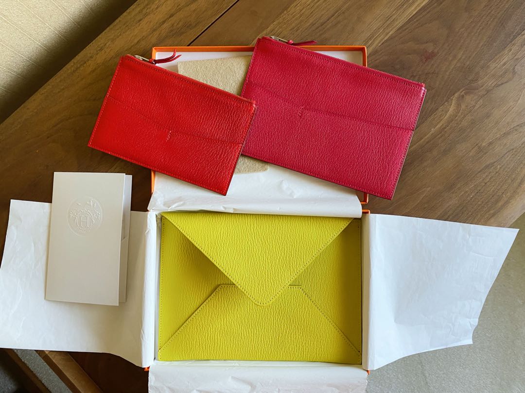 Hermes envelope clutch Chevere trio with local receipt, Women's Fashion ...