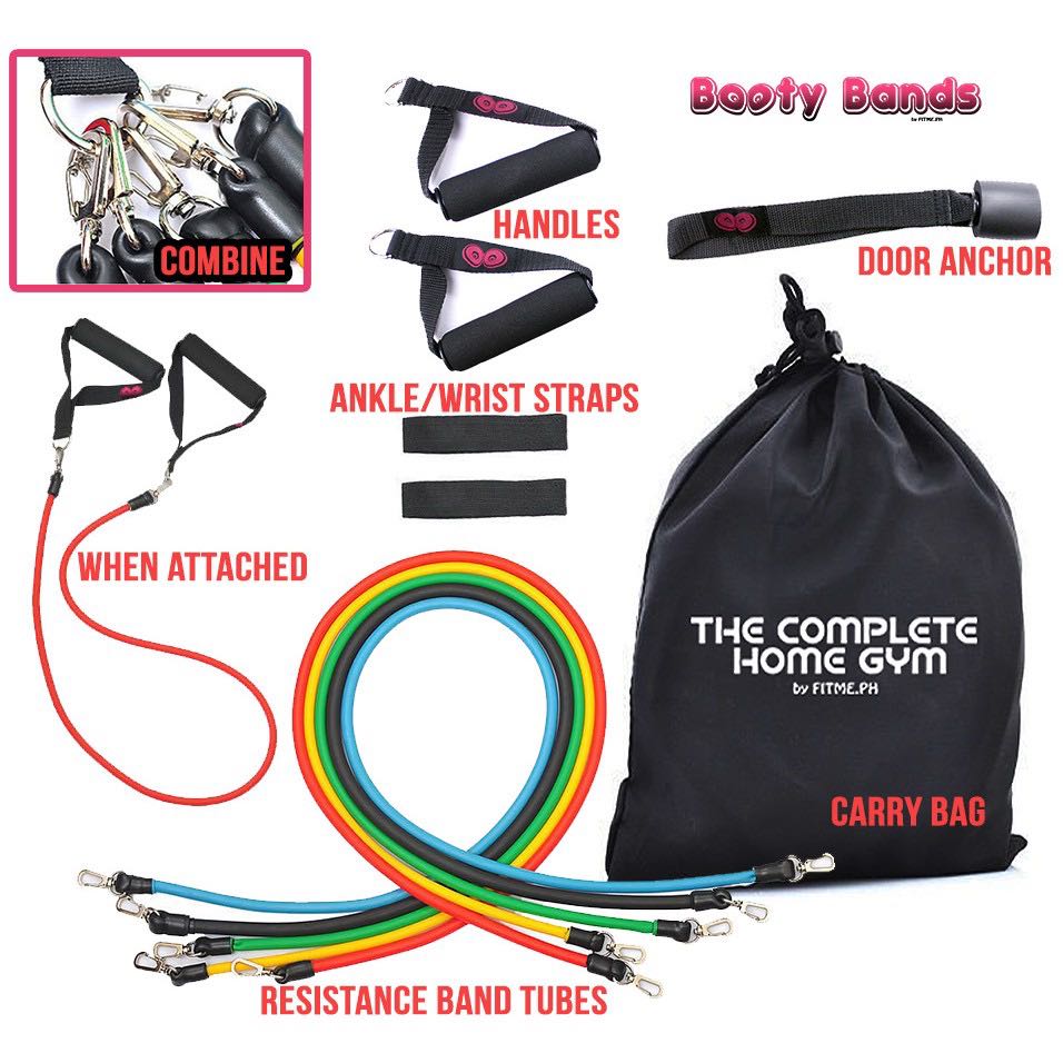 Home Gym Resistance Bands Set, Sports Equipment, Exercise & Fitness ...