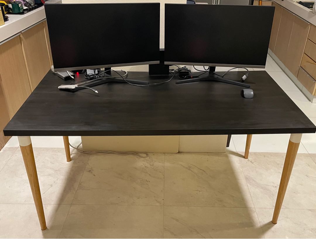 IKEA linmon desk with Hilver legs, Furniture & Home Living, Furniture ...