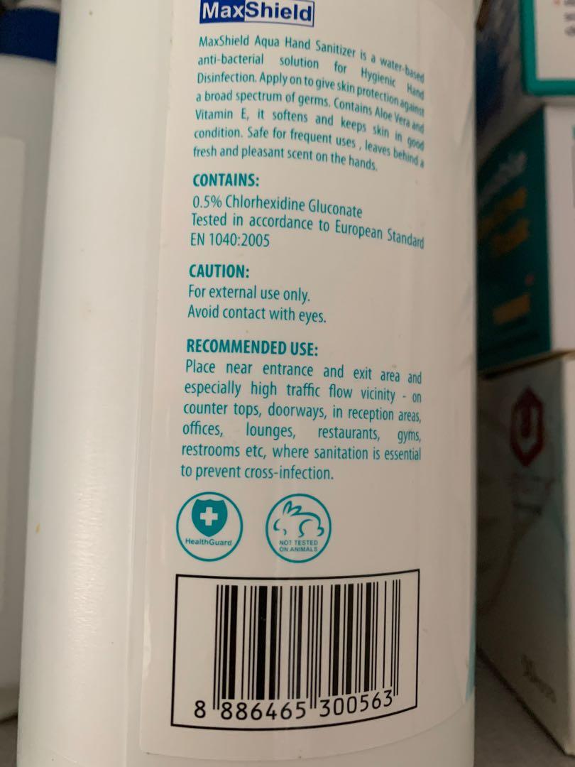 MaxShield – Aqua Hand Sanitizer 1000ml, Beauty & Personal Care ...