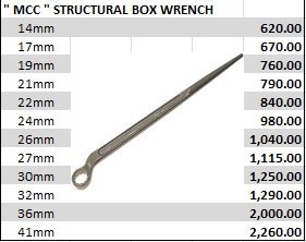 MCC STRUCTURAL BOX WRENCH, Commercial & Industrial, Industrial ...
