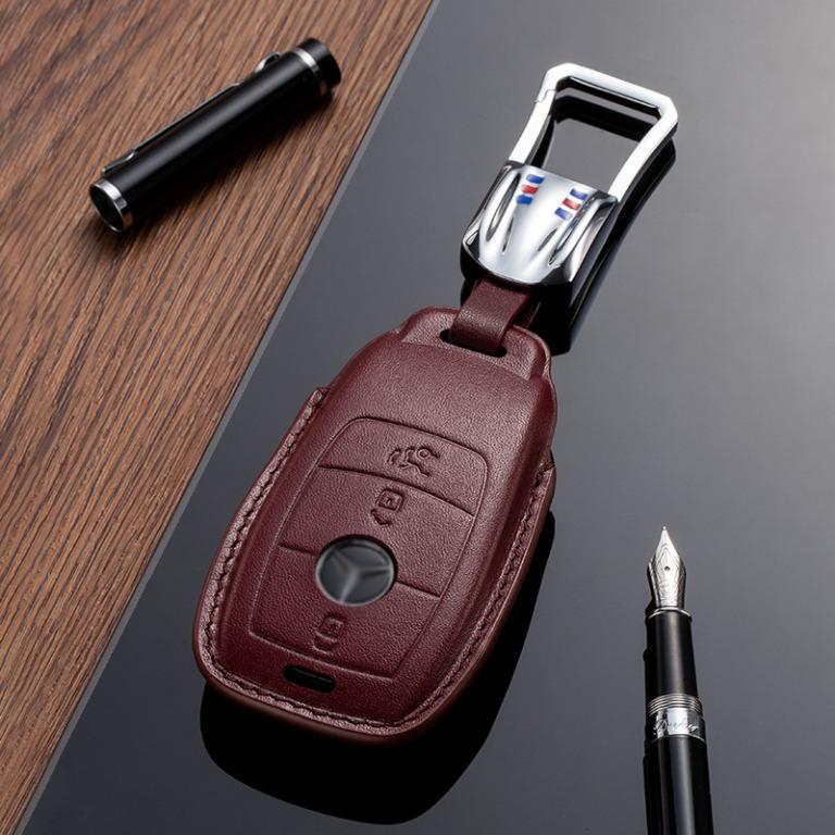 Mercedes Benz Leather Car Key Remote Cover, Veg Tan Leather Car Key Fob ...