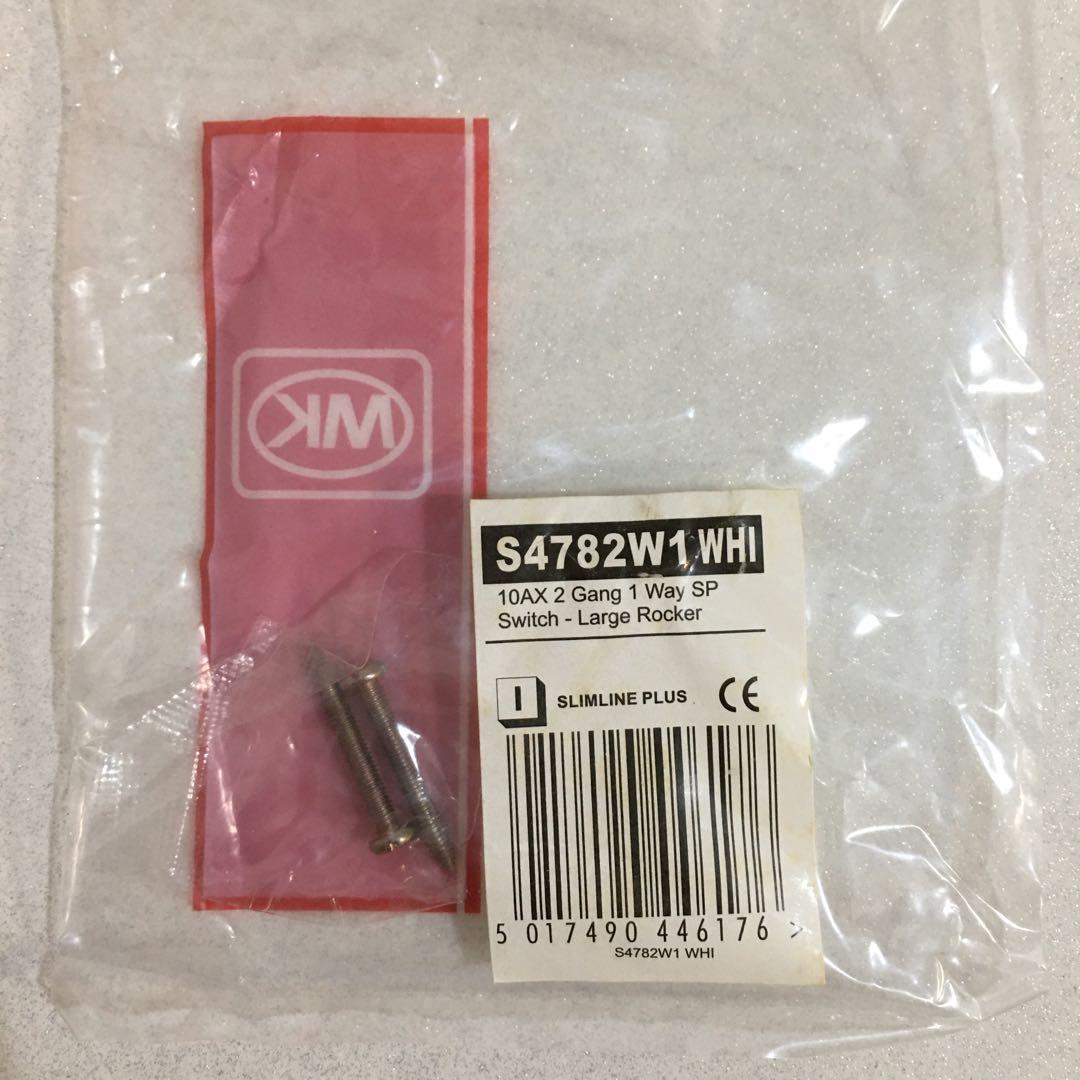 MK Electric 2 Gang 1 Way Wide Rocker Switch S4782W1, TV & Home ...