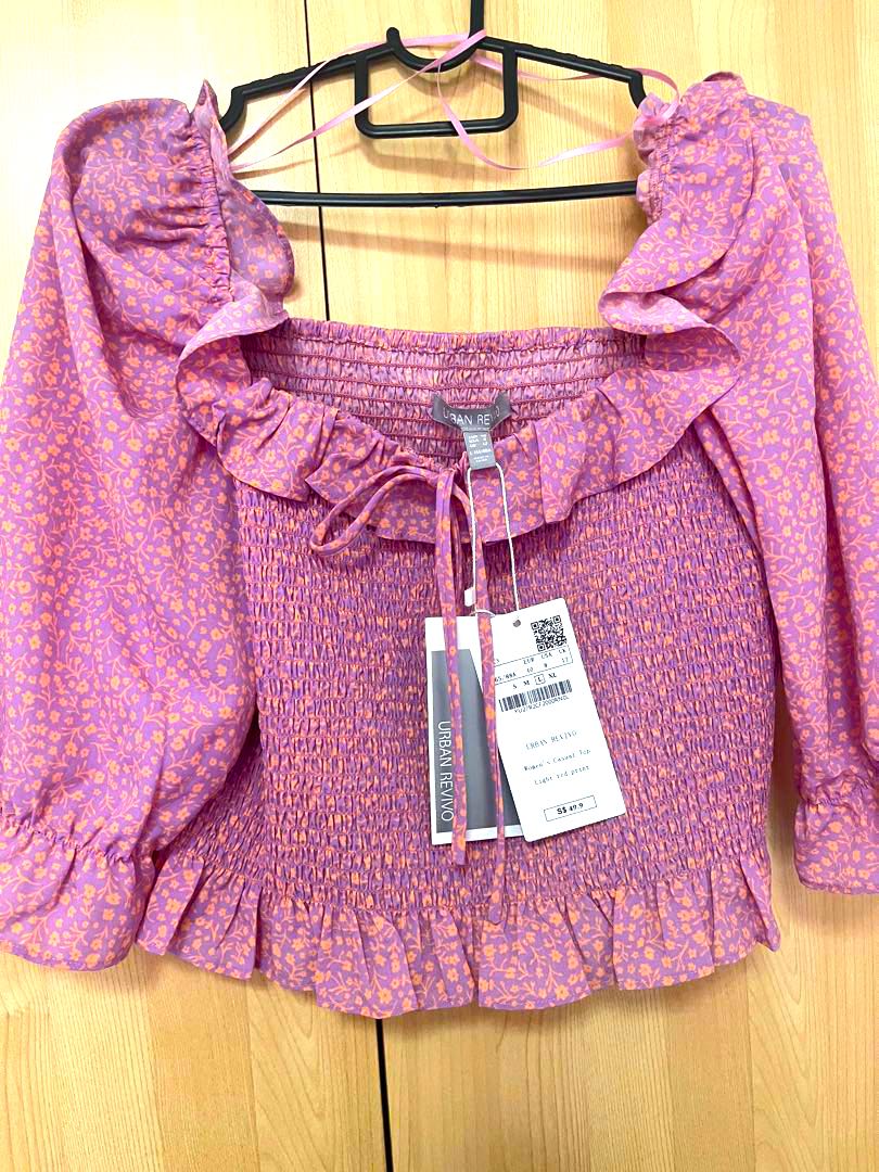 Pink Off Shoulder Top, Women's Fashion, Tops, Blouses on Carousell