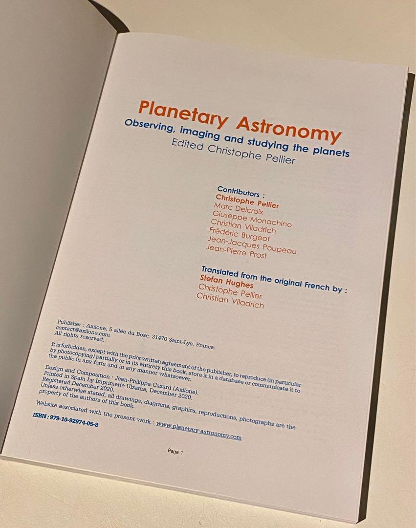 Planetary Astronomy by Christopher Pellier, Hobbies & Toys, Books ...