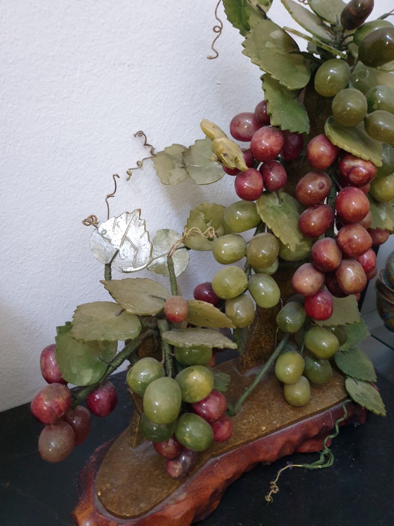 Retro 80's Jade Grapes Table Art Deco, Furniture & Home Living, Home ...