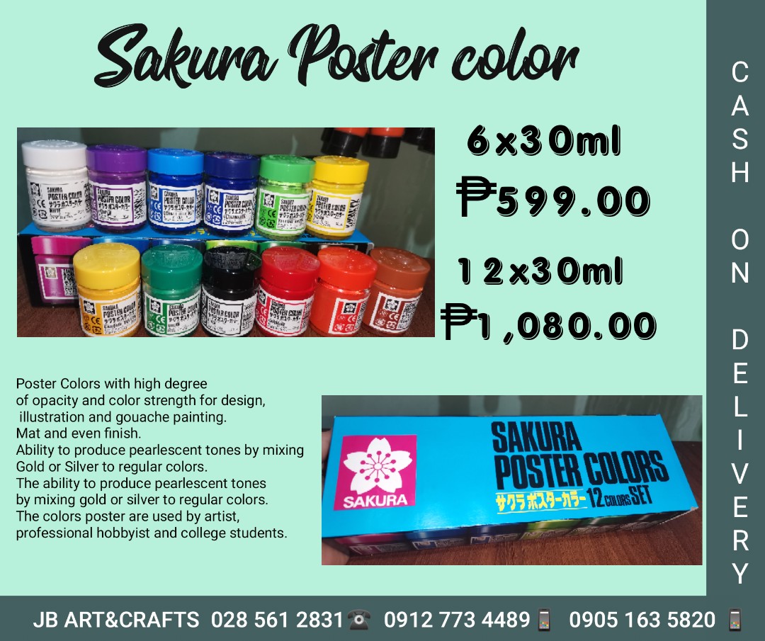 Sakura poster color set, Hobbies & Toys, Stationary & Craft, Art ...