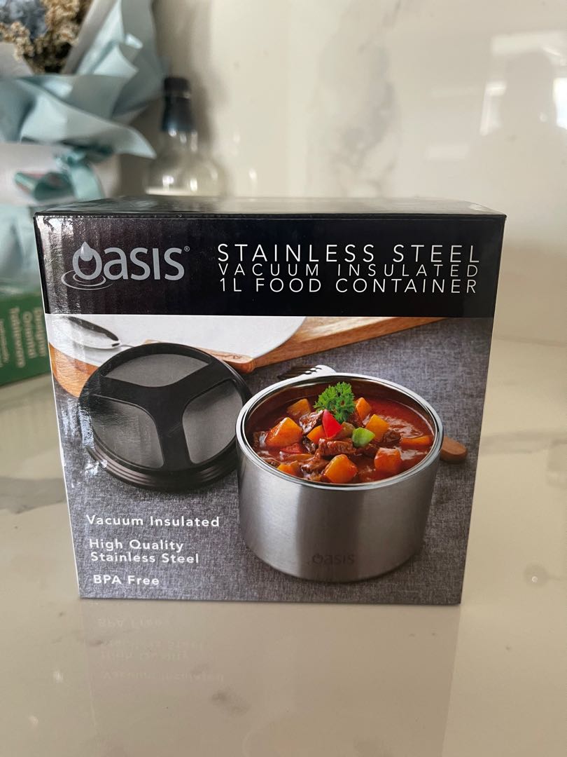 Stainless steel 1L Food Container, Furniture & Home Living, Kitchenware ...