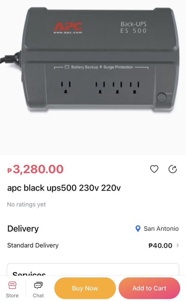 AS IS UPS ES 500 APC BRAND, Computers & Tech, Office & Business ...