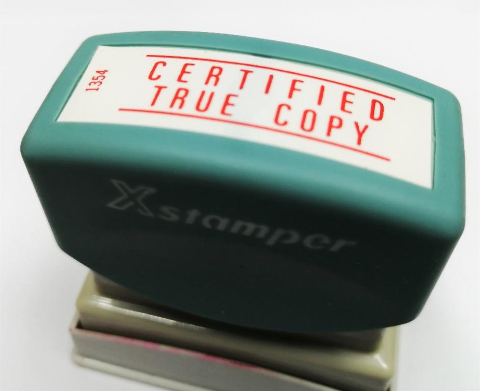 Used Certified True Copy Red Stamp, Hobbies & Toys, Stationery & Craft ...