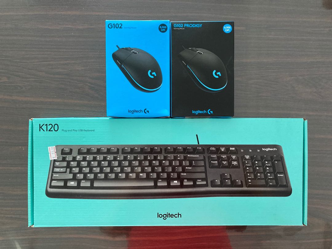 2x Logitech G102 Mice and 1x K120 Keyboard, Computers & Tech, Parts ...