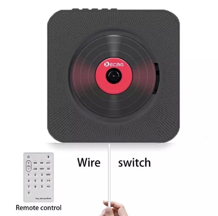 Bluetooth Wall Mount Mountable CD Player Remote Control FM Stereo ...