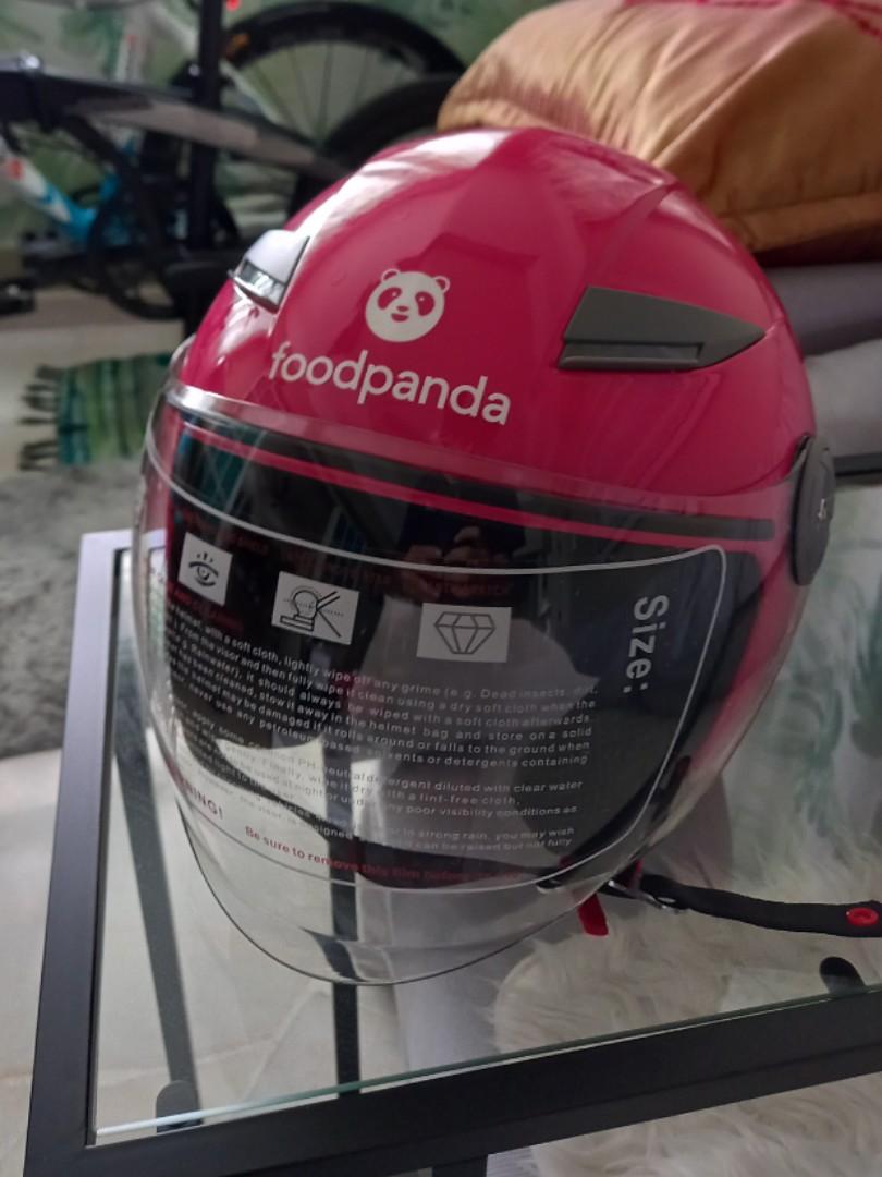 Foodpanda Helmet Size L, Motorcycles, Motorcycle Apparel on Carousell