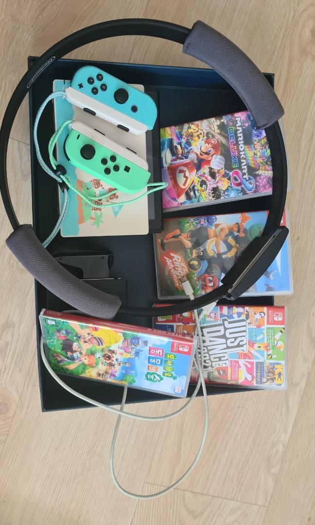 Full set nintendo with 4 games and more, Video Gaming, Video Game ...