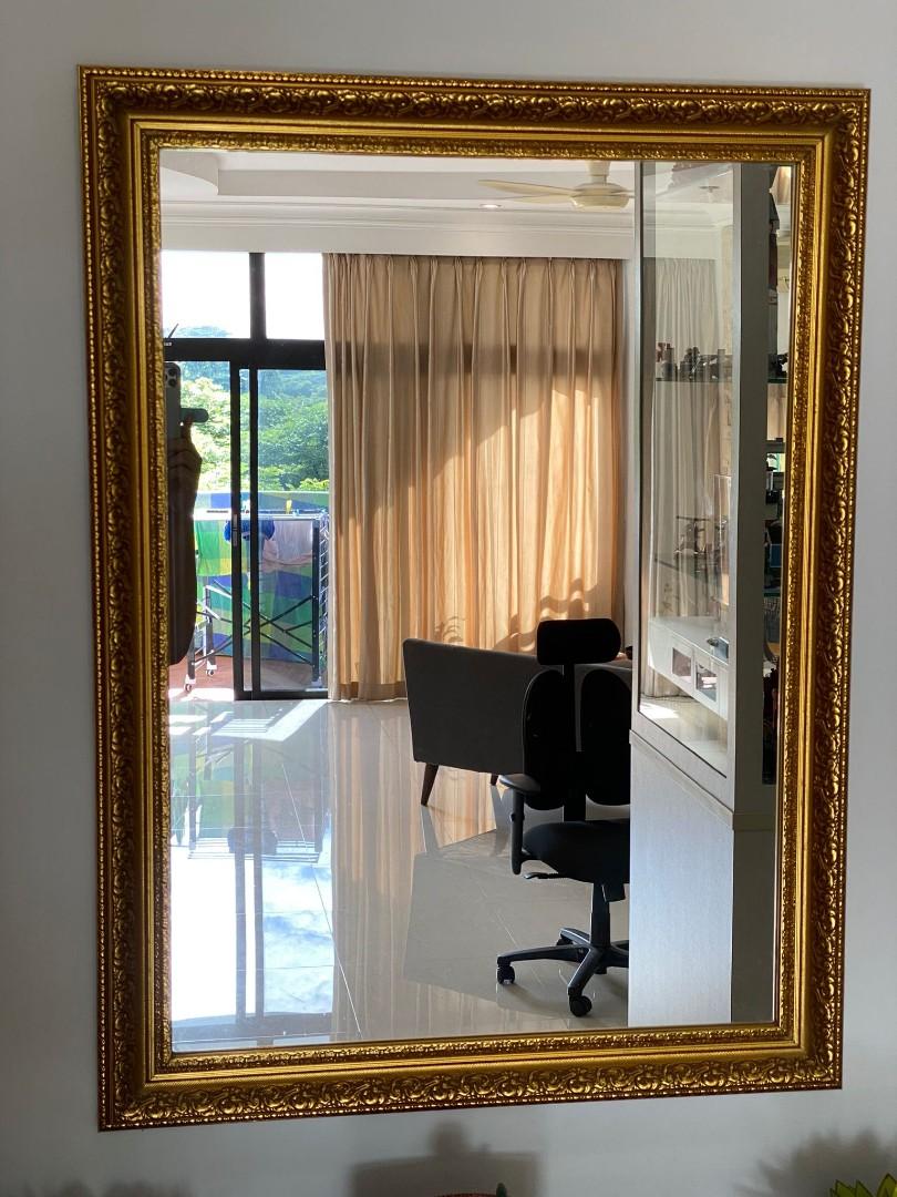 Gold Rimmed Wall Mirror, Furniture & Home Living, Home Decor, Mirrors ...