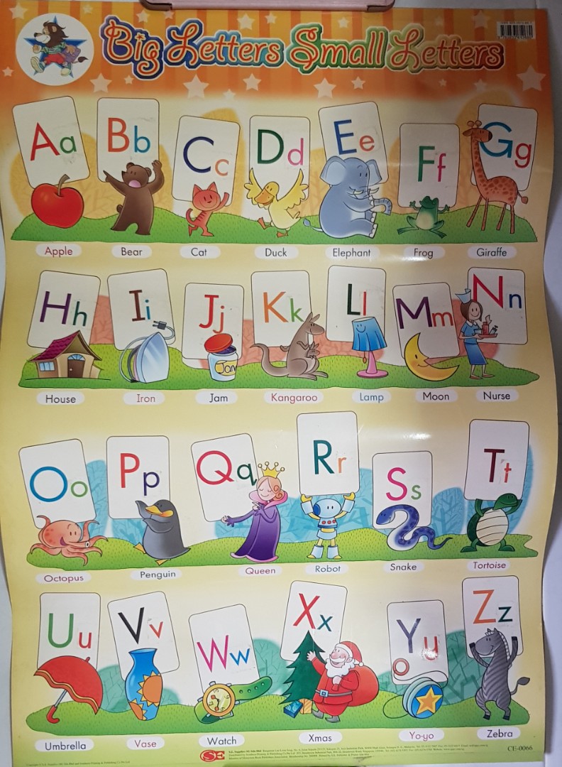 Kids Alphabet Chart Poster Table, Hobbies & Toys, Toys & Games on Carousell