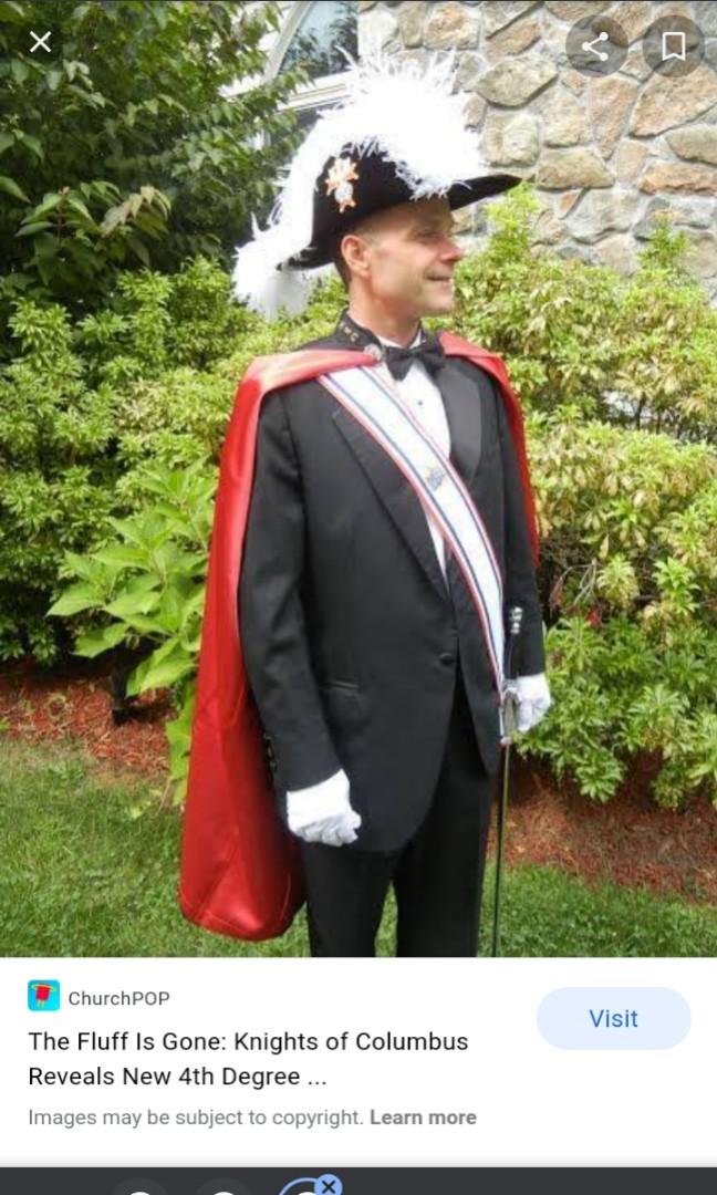 Knights of Columbus KofC ceremonial cape 4th degree color guard costume ...
