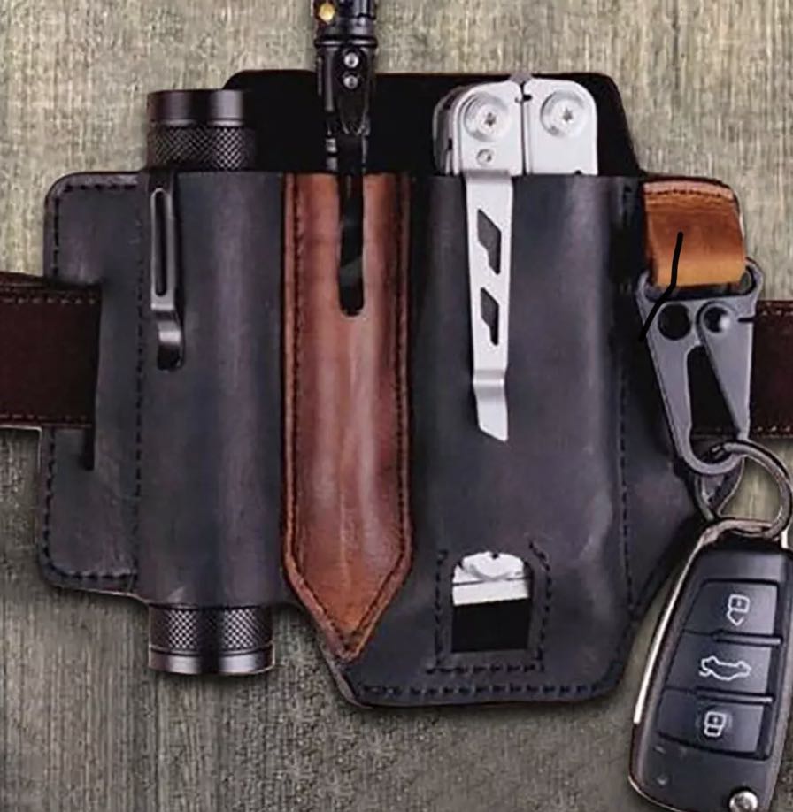Leather EDC belt loop, multitool sheath, Motorcycles, Motorcycle ...