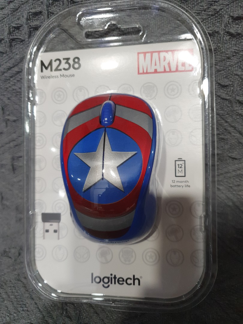 Logitech Marvel Captain America mouse, Computers & Tech, Parts ...