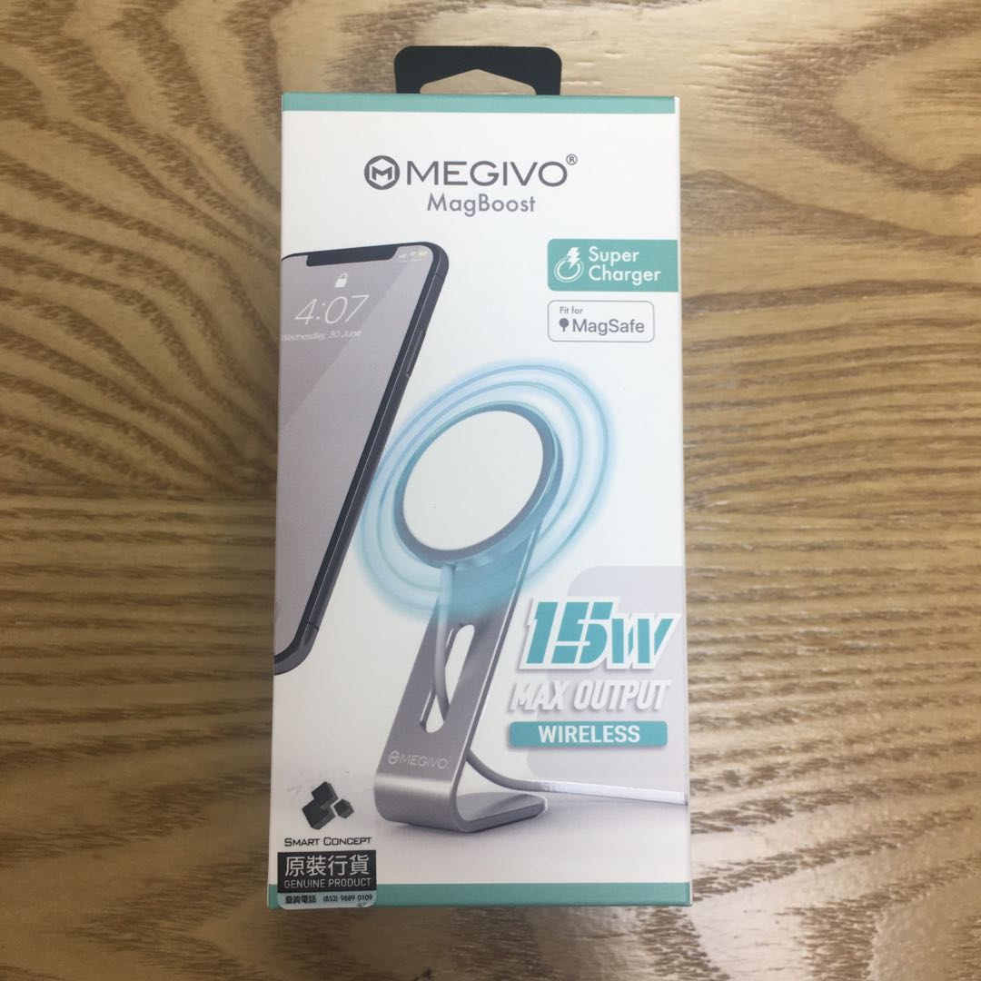(全新行貨) MEGIVO MagBoost Super Charger 特快 15W 磁吸充電支架, 手提電話, 電話及其他裝置配件, 電池 ...