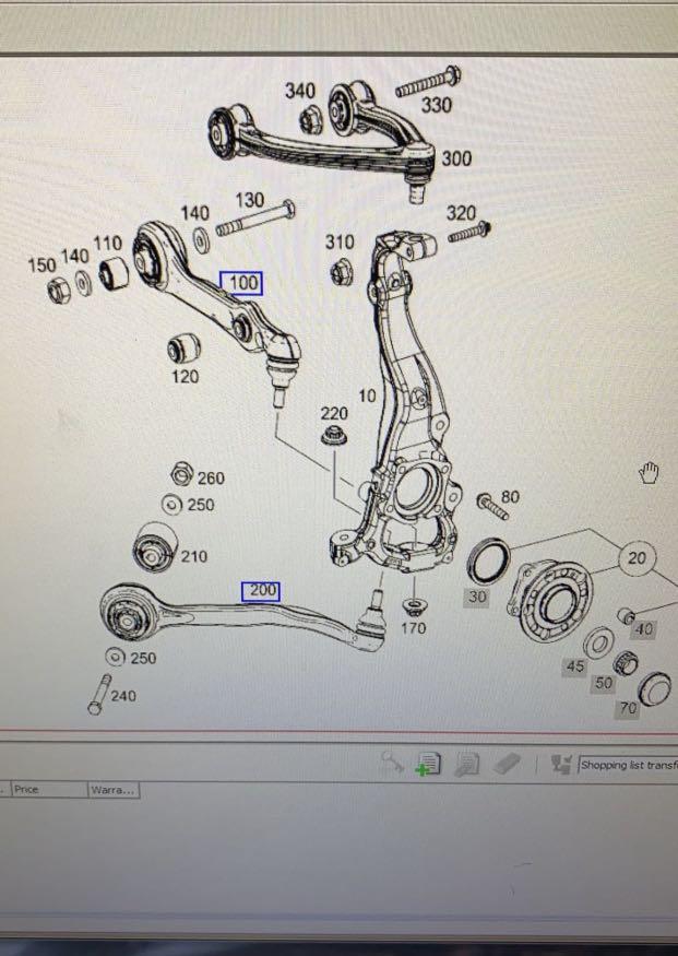 MERCEDES-BENZ LOWER ARMS AND CONTROL ARMS* MODEL W205/W213/W222 Ect ...
