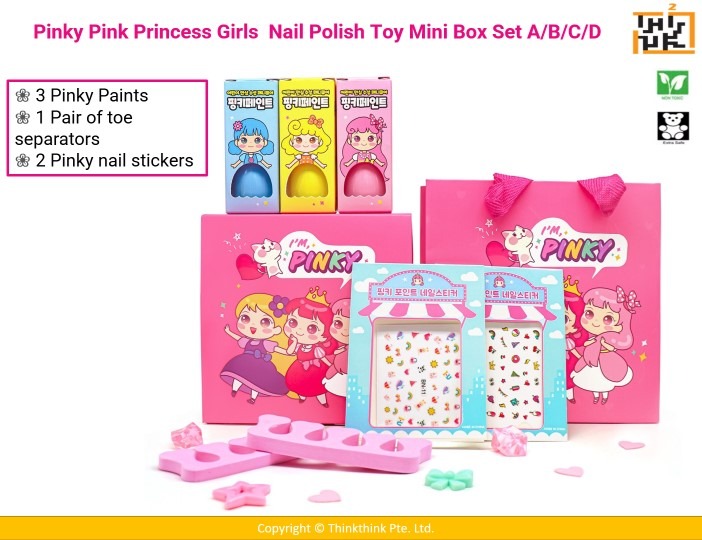 Pinky Pink Princess Girls Nail Polish Toy Mini Box set, Hobbies & Toys ...
