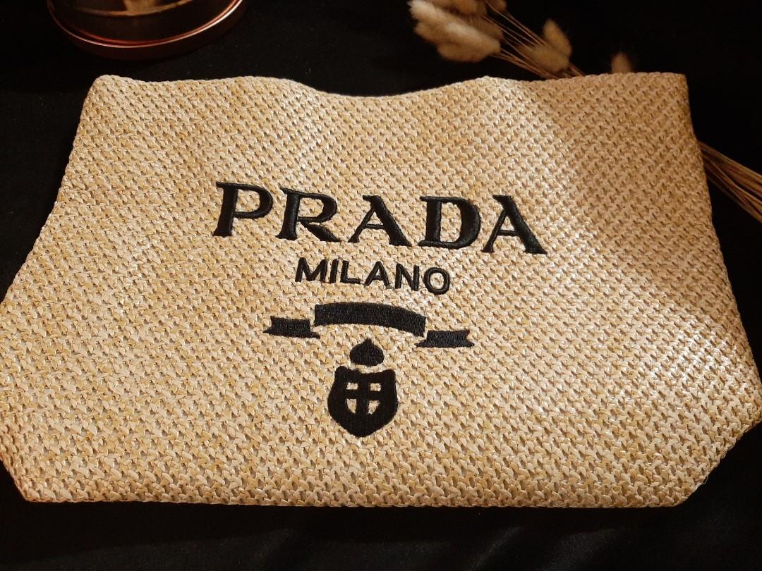 Prada straw bag, Women's Fashion, Bags & Wallets, Beach Bags on Carousell