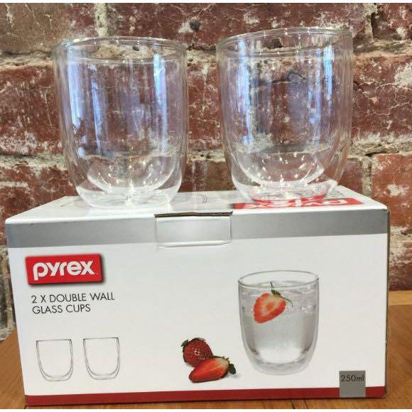 Pyrex double wall glass mug, Furniture & Home Living, Kitchenware ...