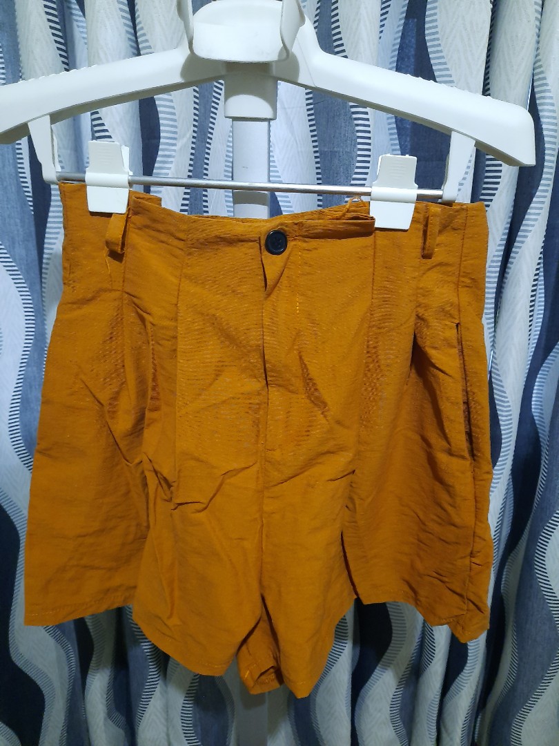 Rust paper bag shorts, Women's Fashion, Bottoms, Shorts on Carousell