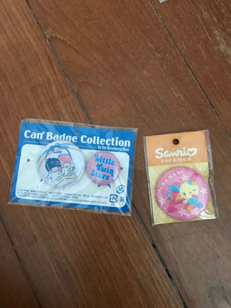 Sanrio Button Pins, Hobbies & Toys, Memorabilia & Collectibles, Vintage ...