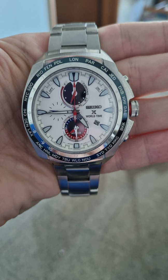 Seiko Prospex Sea Solar SSC485P1 WorldTime Chronograph, Men's Fashion ...