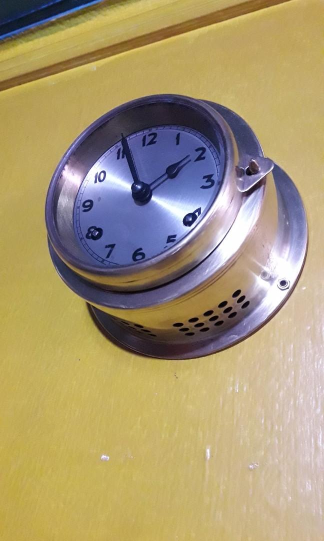 Ship clock bronze, Furniture & Home Living, Home Decor, Clocks on Carousell