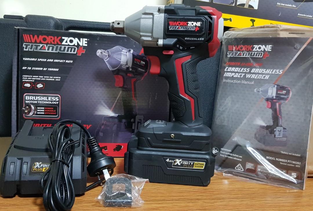 Workzone 20v cordless brushless impact wrench 1/2 drive, Commercial ...