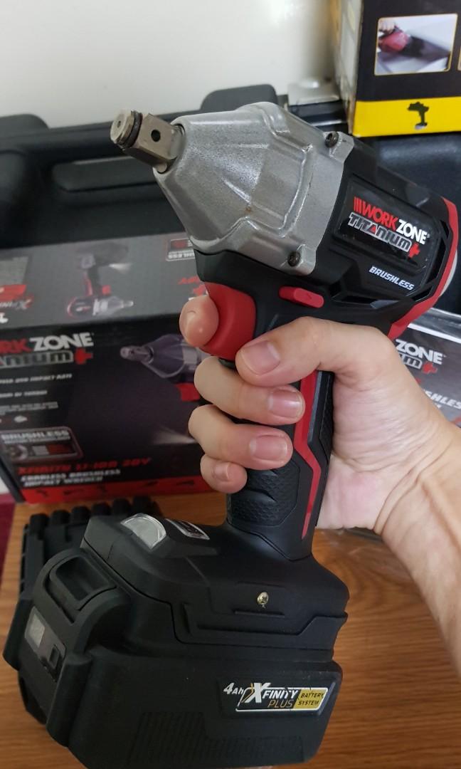 Workzone 20v cordless brushless impact wrench 1/2 drive, Commercial ...