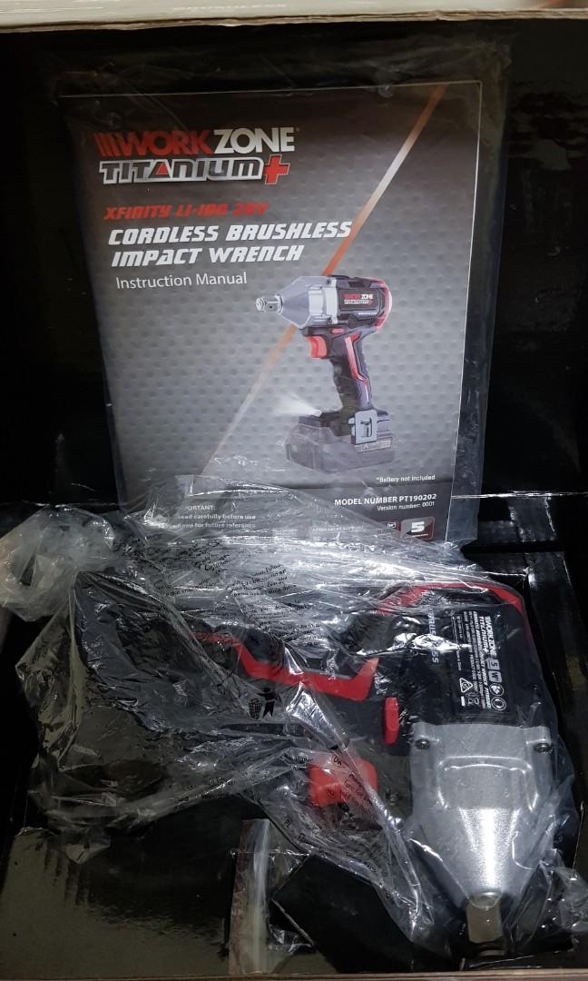 Workzone 20v cordless brushless impact wrench 1/2 drive, Commercial ...
