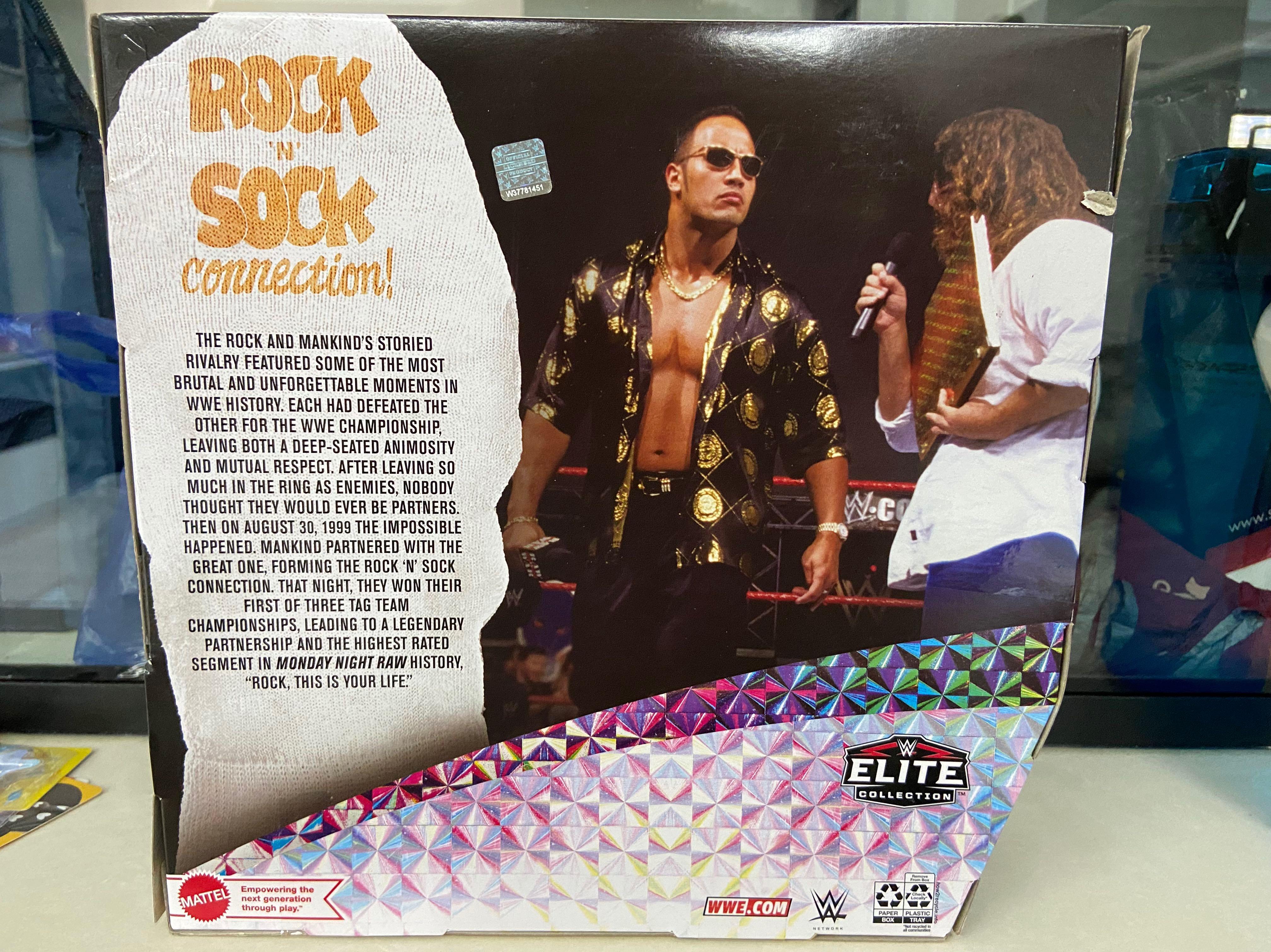 WWE Mattel Elite The Rock N Sock Connection Mankind, Hobbies & Toys ...