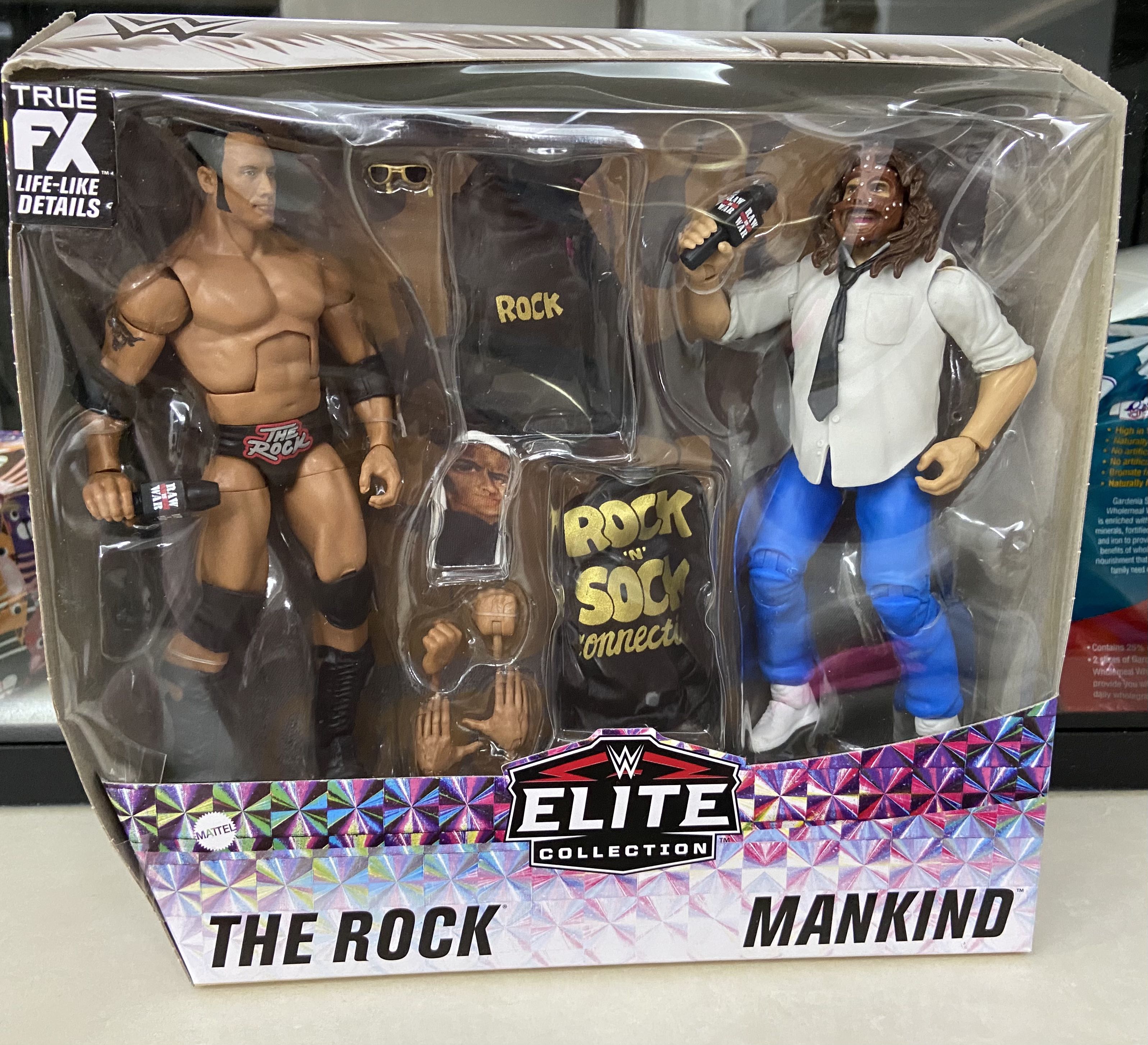 WWE Mattel Elite The Rock N Sock Connection Mankind, Hobbies & Toys ...