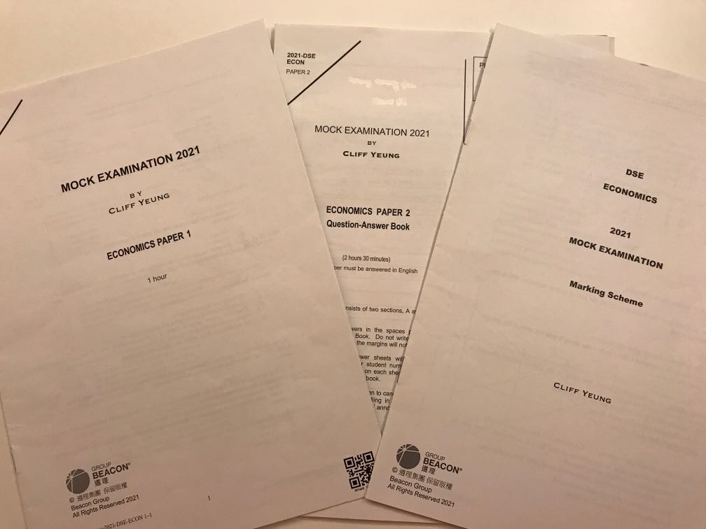 2021 DSE Econ Mock Exam Cliff Yeung, 興趣及遊戲, 書本 & 文具, 教科書 - Carousell