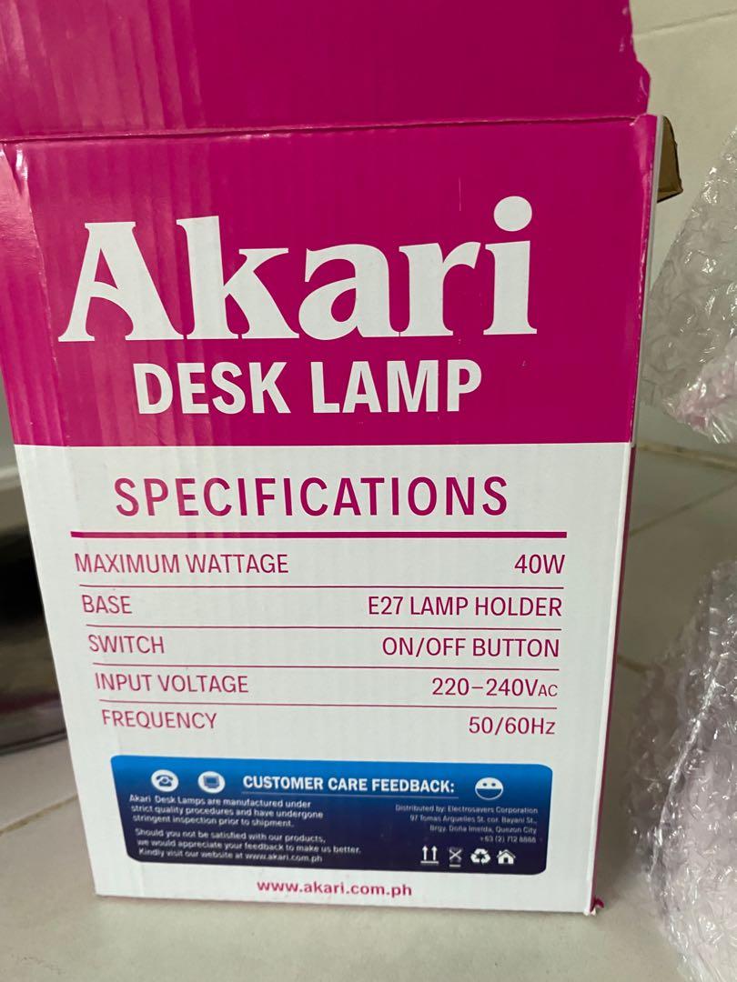 Akari Desk Study Lamp, Furniture & Home Living, Lighting & Fans ...