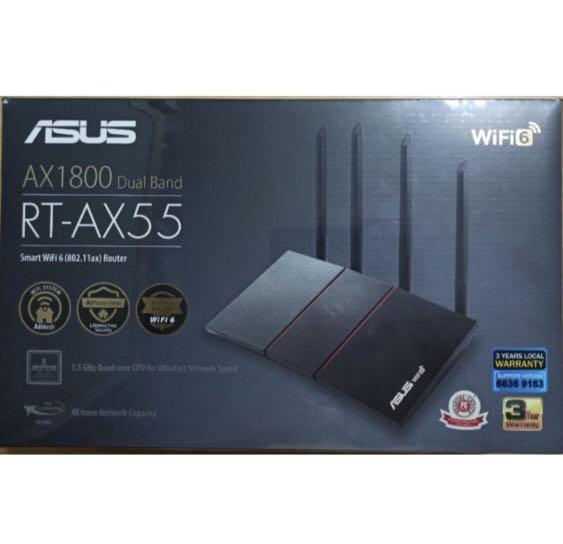 ASUS AX 1800 WiFi 6 Router ( RT-AX55 ) - Dual Band Gigabit Router ...