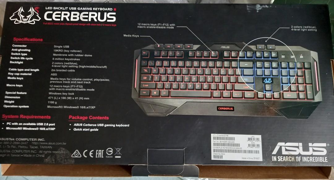 Asus Cerberus Gaming Keyboard, Computers & Tech, Parts & Accessories ...