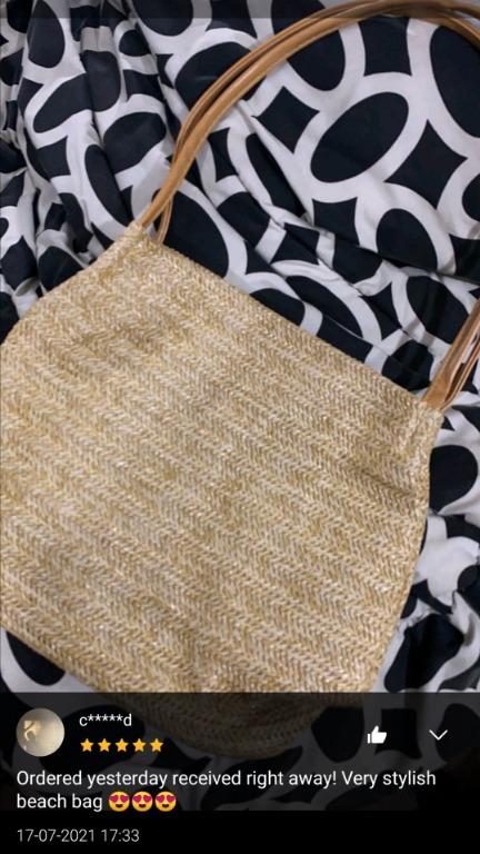Beach Bag Abaca Rattan Shoulder Bag, Women's Fashion, Bags & Wallets ...