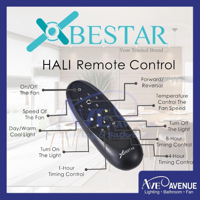 Bestar Hali DC Motor Ceiling Fan with LED Light Kit, Furniture & Home ...