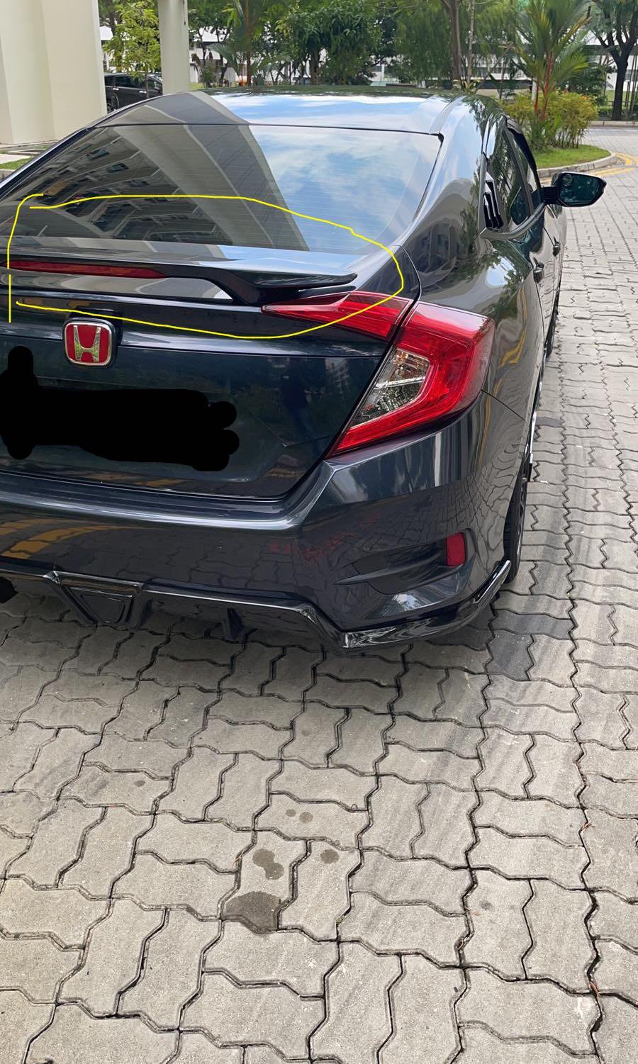 Civic fc spoiler modulo, Car Accessories, Accessories on Carousell