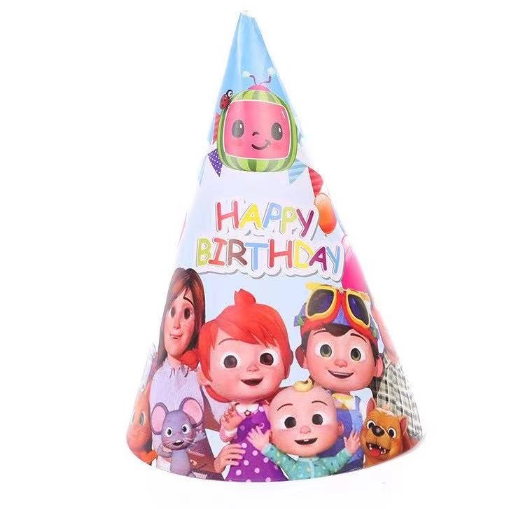 COCOMELON PARTY HAT CONE STYLE (12PCS), Babies & Kids, Babies & Kids ...