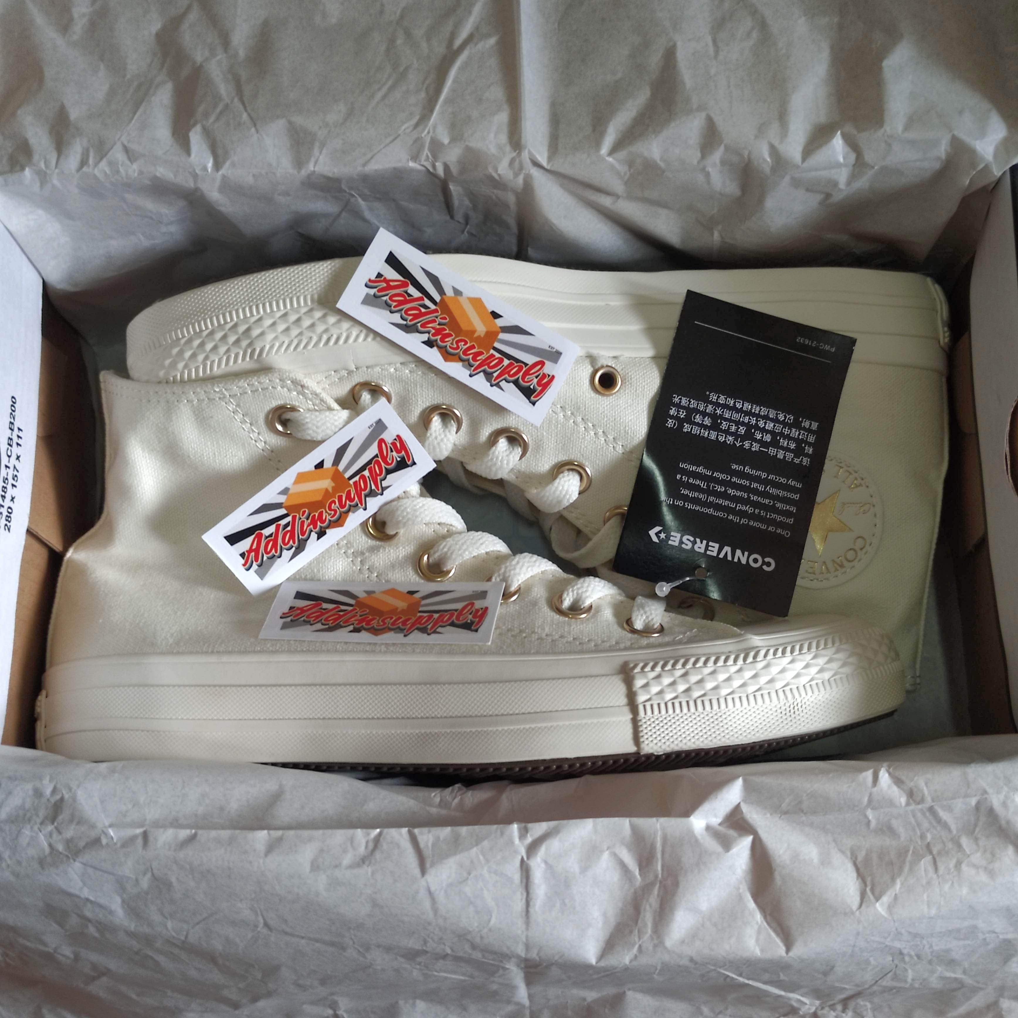 Converse Chuck Taylor All Star Hi Top White Egret Gold (Premium 1:1 ...